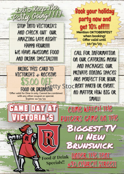 Victoria's Table Card other side with coupon | PosterMyWall