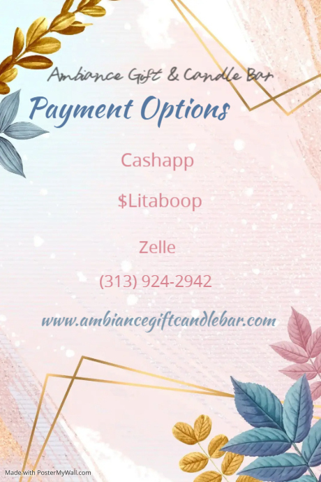 Payment Menu Options | PosterMyWall