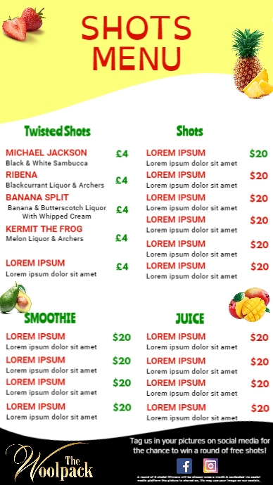 Drinks Menu | PosterMyWall