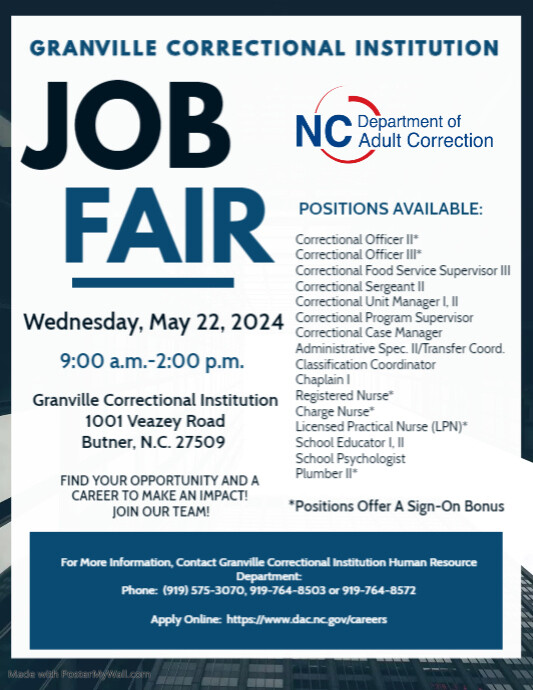 white blue and black company name job fair ad | PosterMyWall