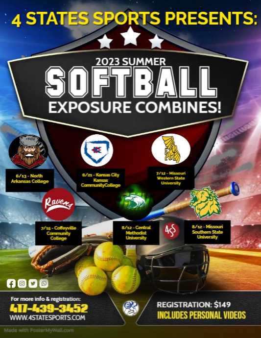 Red Softball Tournament Flyer Template | PosterMyWall