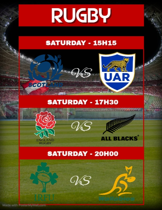 Copie de Live Screening Rugby Tournament Poster Template | PosterMyWall