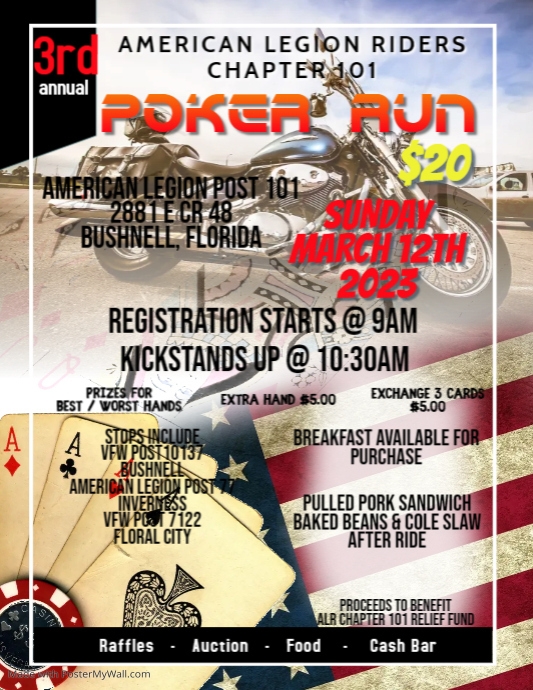 Motorcycle Poker Run event flyer template | PosterMyWall