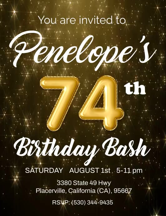 74th bday Template | PosterMyWall