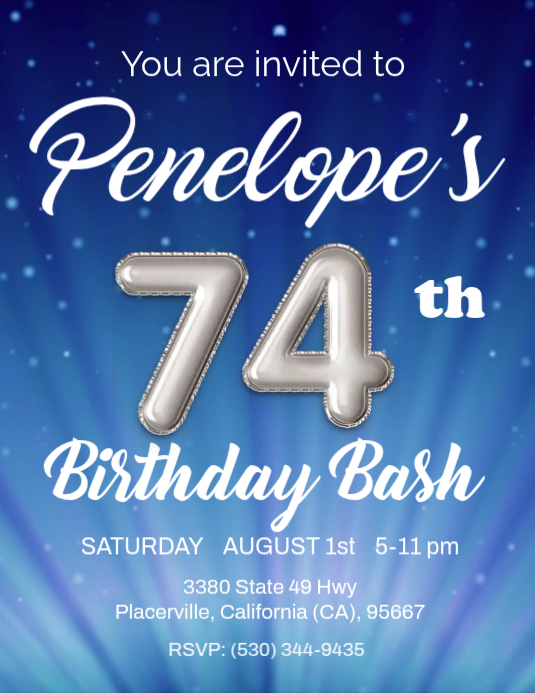 74th birthday Template | PosterMyWall