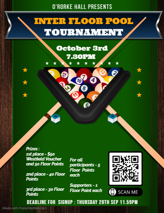 BILLIARDS FLYER | PosterMyWall