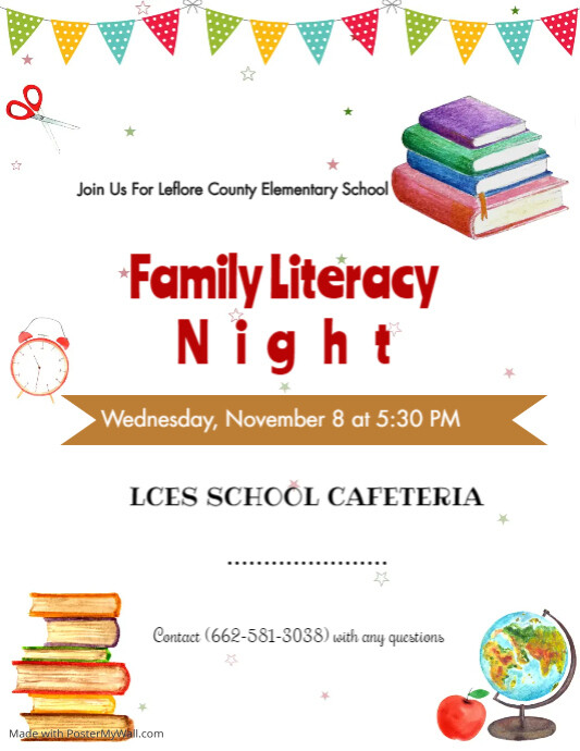 Family Literacy Night flyer Fundraiser | PosterMyWall
