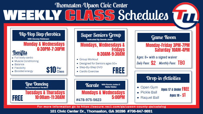 Weekly Online Classes Schedule (1) | PosterMyWall