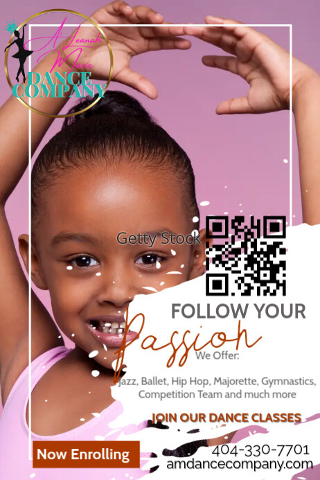 White Dance Classes Ad Ballet Instagram Post | PosterMyWall