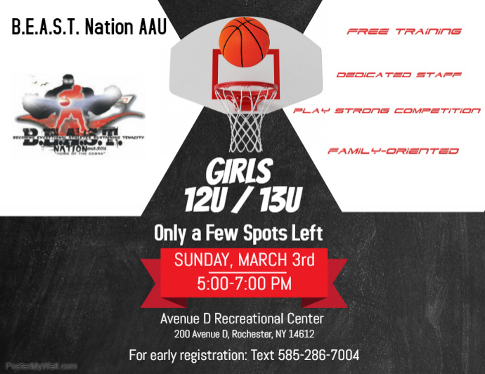 12U/13U Girls AAU Tryouts | PosterMyWall