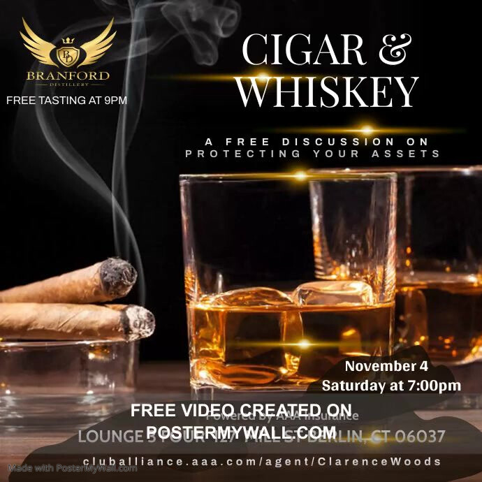 CIGAR & WHISKEY Instageam Post | PosterMyWall