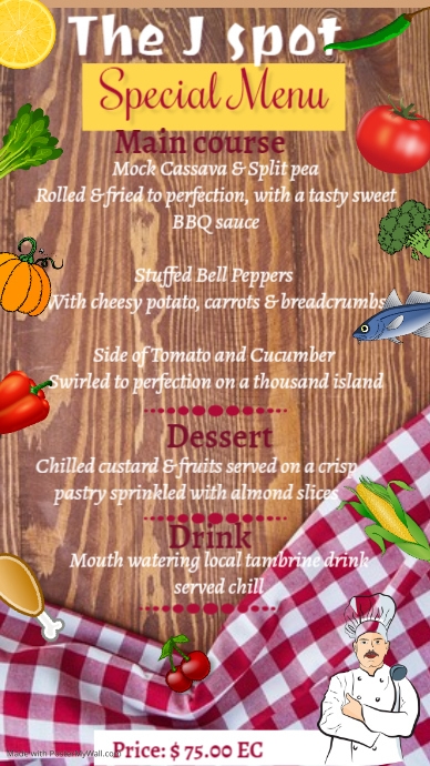 Copy of Menu Template | PosterMyWall