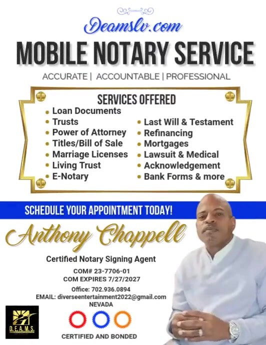 Notary Services anthony flyer | PosterMyWall