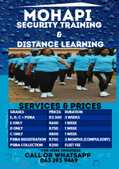 MOHAPI SECURITY TRAINIJG | PosterMyWall