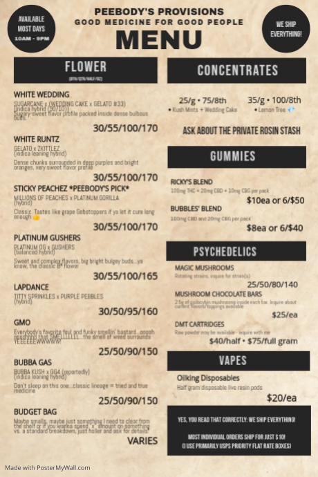 Copy of Copy of simple restaurant menu poster | PosterMyWall