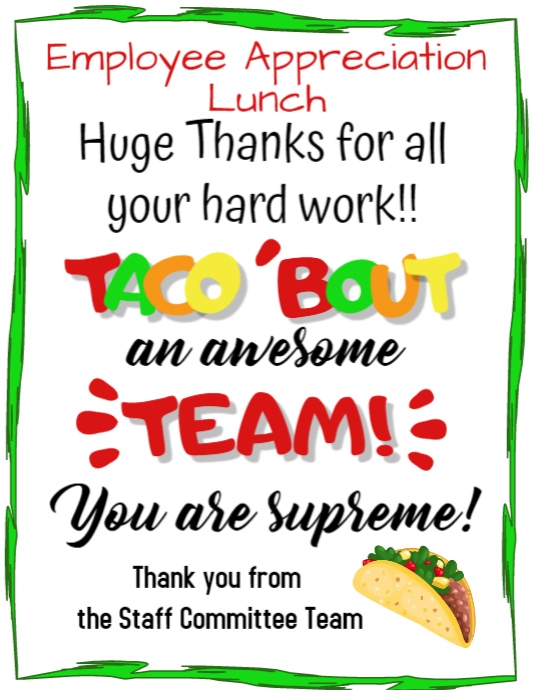 Copy of TACO'BOUT AN AWESOME TEAM | PosterMyWall