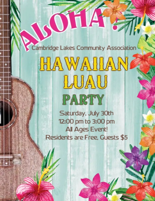 Copy of Aloha Hawaiian Luau Flyer Template | PosterMyWall
