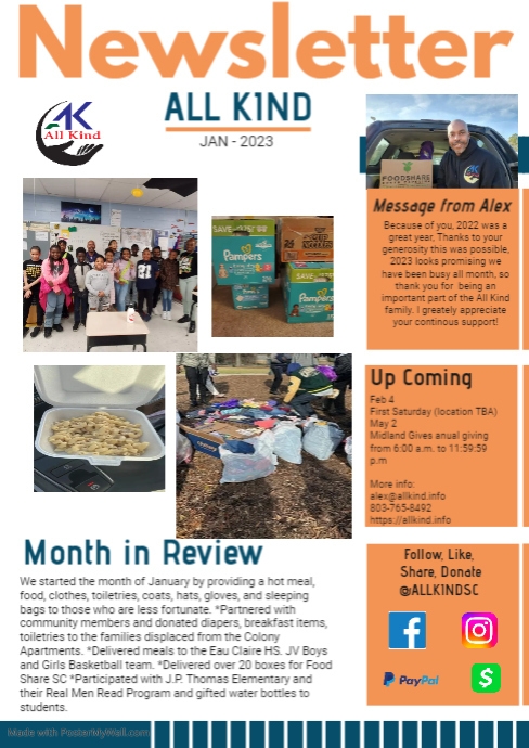 Orange Custom Branded Newsletter Page | PosterMyWall