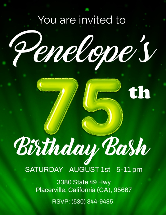 75th birthday Template | PosterMyWall