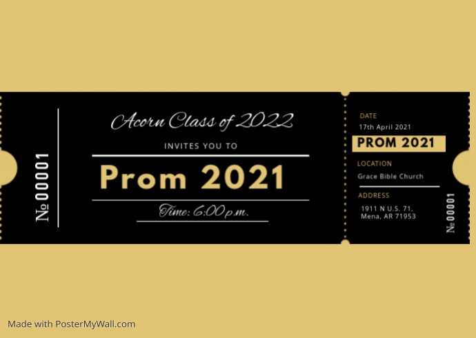 Copy of Black and Gold Prom Night Ticket | PosterMyWall