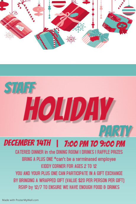 Staff Christmas Party | PosterMyWall