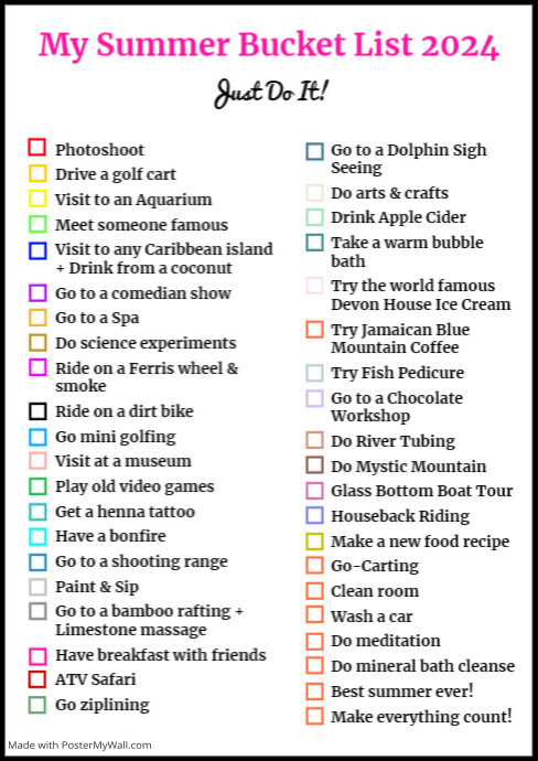 Summer Bucket List | PosterMyWall