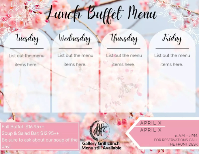 April Lunch Buffet Template | PosterMyWall