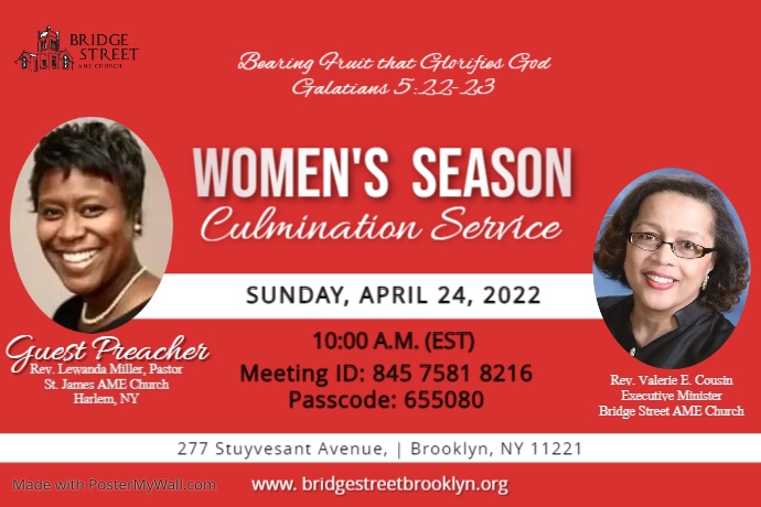 Copy of Women's Season 2022 Culmination Service | PosterMyWall