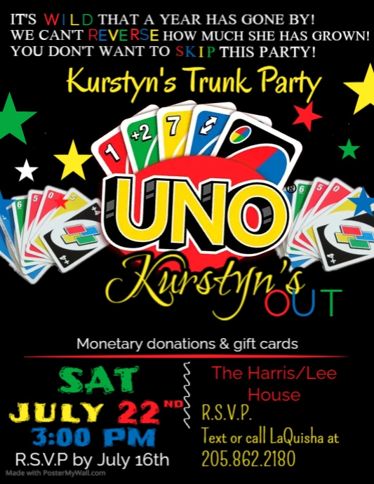 Uno Birthday Invite | PosterMyWall