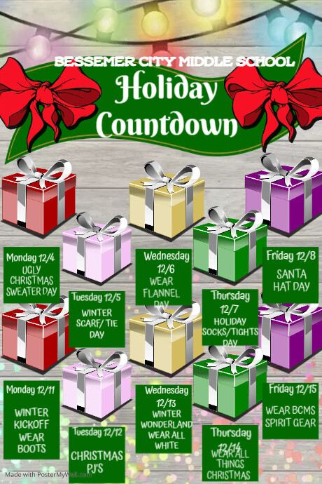 Christmas Holiday Spirit Week Flyer | PosterMyWall