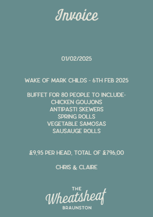 Copy of RECEIPT BUNN FUNERAL | PosterMyWall