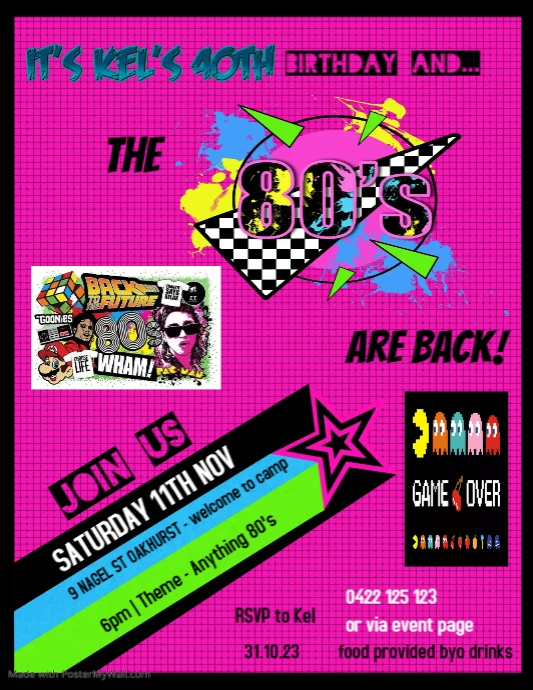 Eighties Party Flyer | The 80's Are Back | PosterMyWall