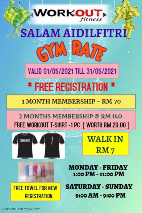 GYM RATE AIDILFITRI | PosterMyWall