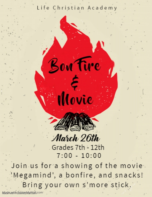 Copy of Life Christian Academy Bonfire | PosterMyWall