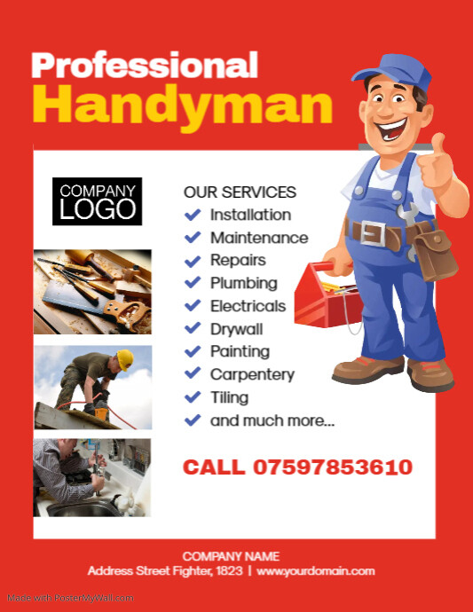 Handyman Services Flyer Poster Template | PosterMyWall