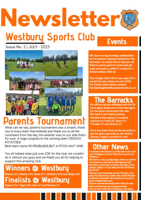 Orange Custom Branded Newsletter Page | PosterMyWall