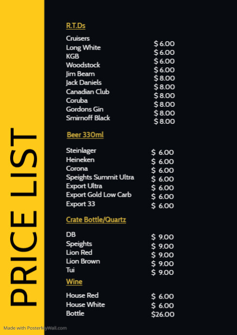 Price List Menu Card Drinks Food Offer Flyer | PosterMyWall