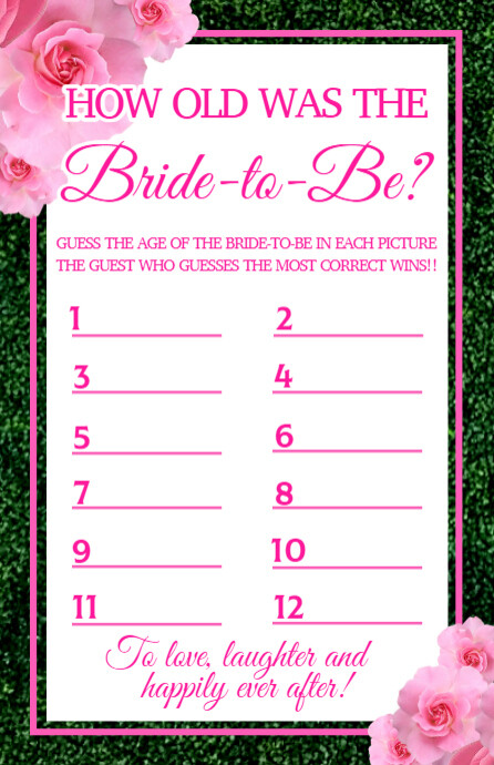 AGE GAME SHEET - KIARRAS PLACE | PosterMyWall