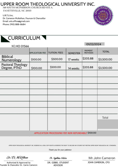 U.R.T.U. Inc, reimbursement Invoice (1) | PosterMyWall