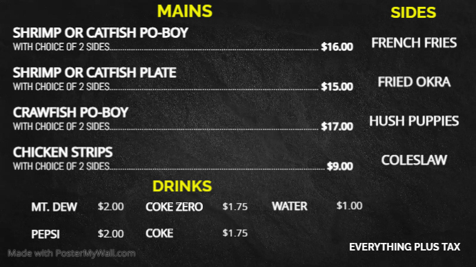 Digital menu display board template | PosterMyWall