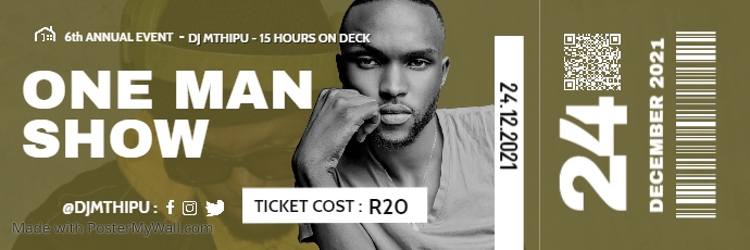 Copy of modern party ticket template design | PosterMyWall