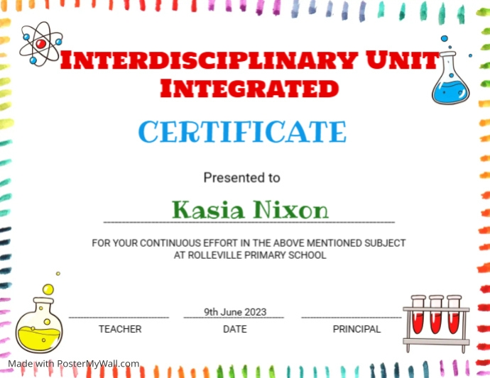 Editable Science Certificate | PosterMyWall