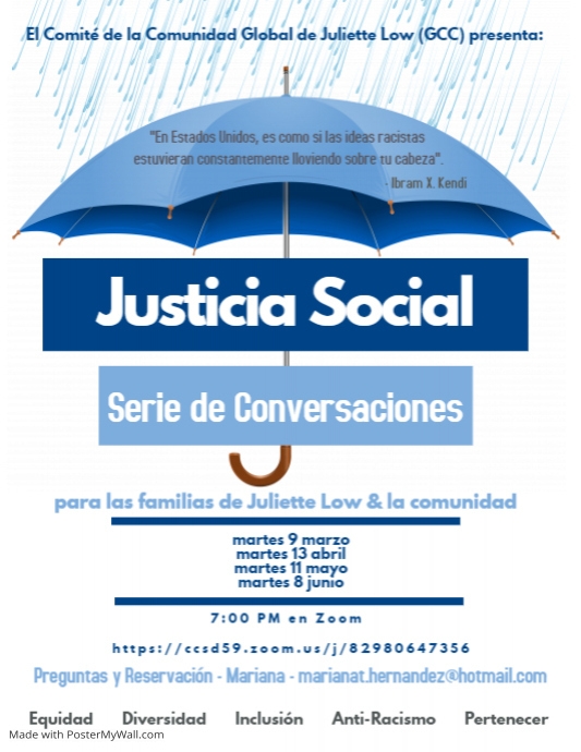 Copy of SPANISH JLo GCC Social Justice Discussion Series | PosterMyWall