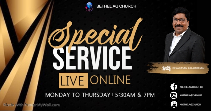 Copy of CHURCH LIVE STREAM THUMBNAIL Design Template | PosterMyWall