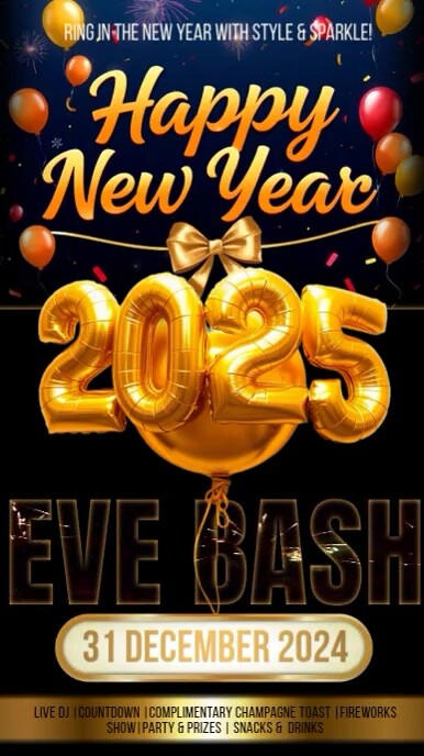 happy new year eve bash Template | PosterMyWall