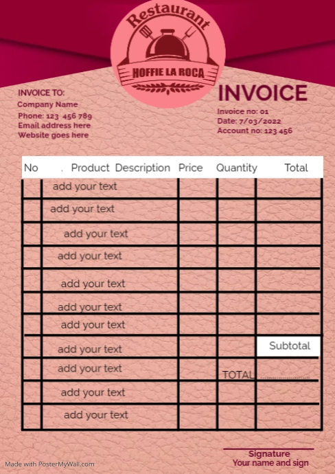 Copy of Letterhead and Invoice Template (1) | PosterMyWall