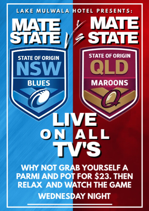 Copy of Copy of Copy of State Of Origin Poster | PosterMyWall
