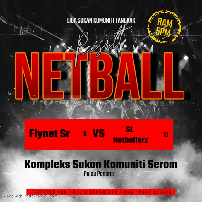 Copy of FLYNET SR VS SL NETBALLERZ | PosterMyWall