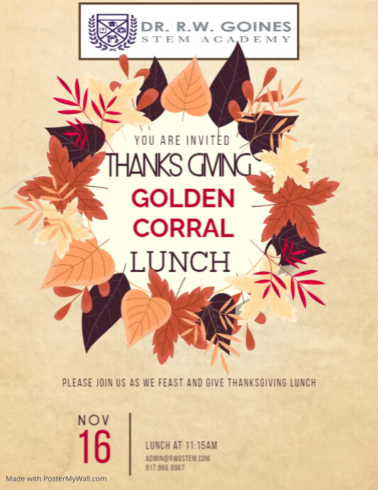 Fall leaves Thanksgiving lunch flyer | PosterMyWall