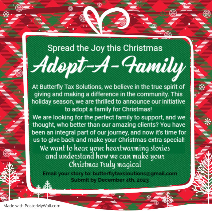Adopt a Family for Christmas Ugly Sweater | PosterMyWall